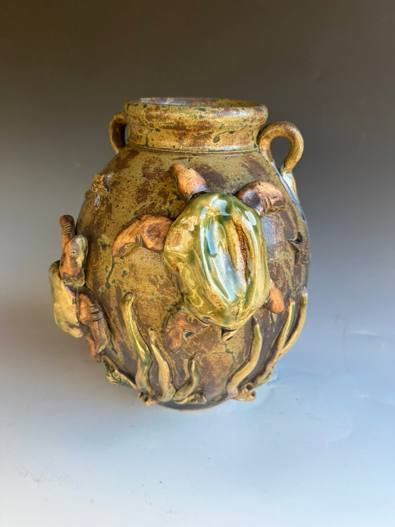 Sea Turtles Vase 10" T – JugArama/ Crystal King Pottery